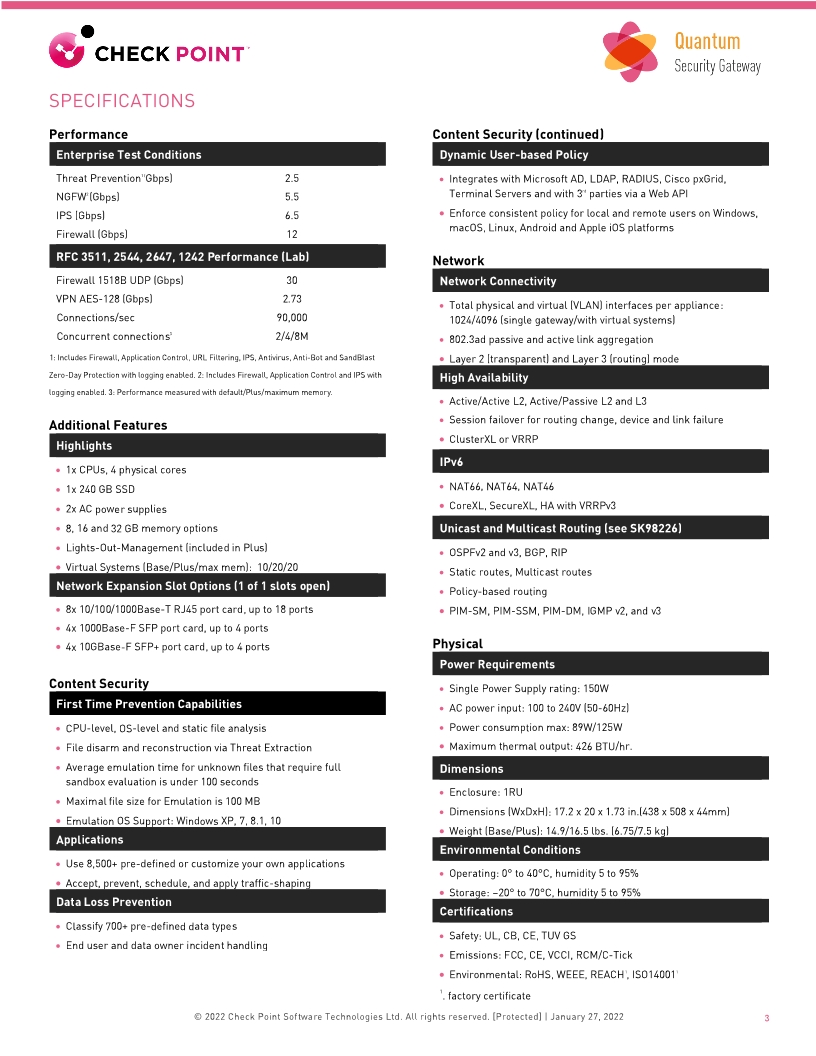 Check Point Quantum 6400 Security Gateway